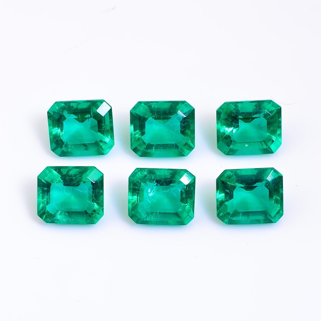 Lab Emerald Cut Radiant Shape Quality Emerald Gemstone for Wedding ...