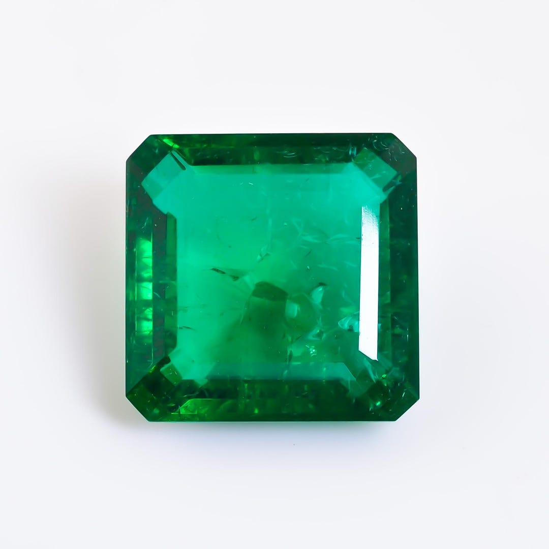 Lab Emerald Cut Gemstone Square Shape Quality Emerald Gemstone for ...