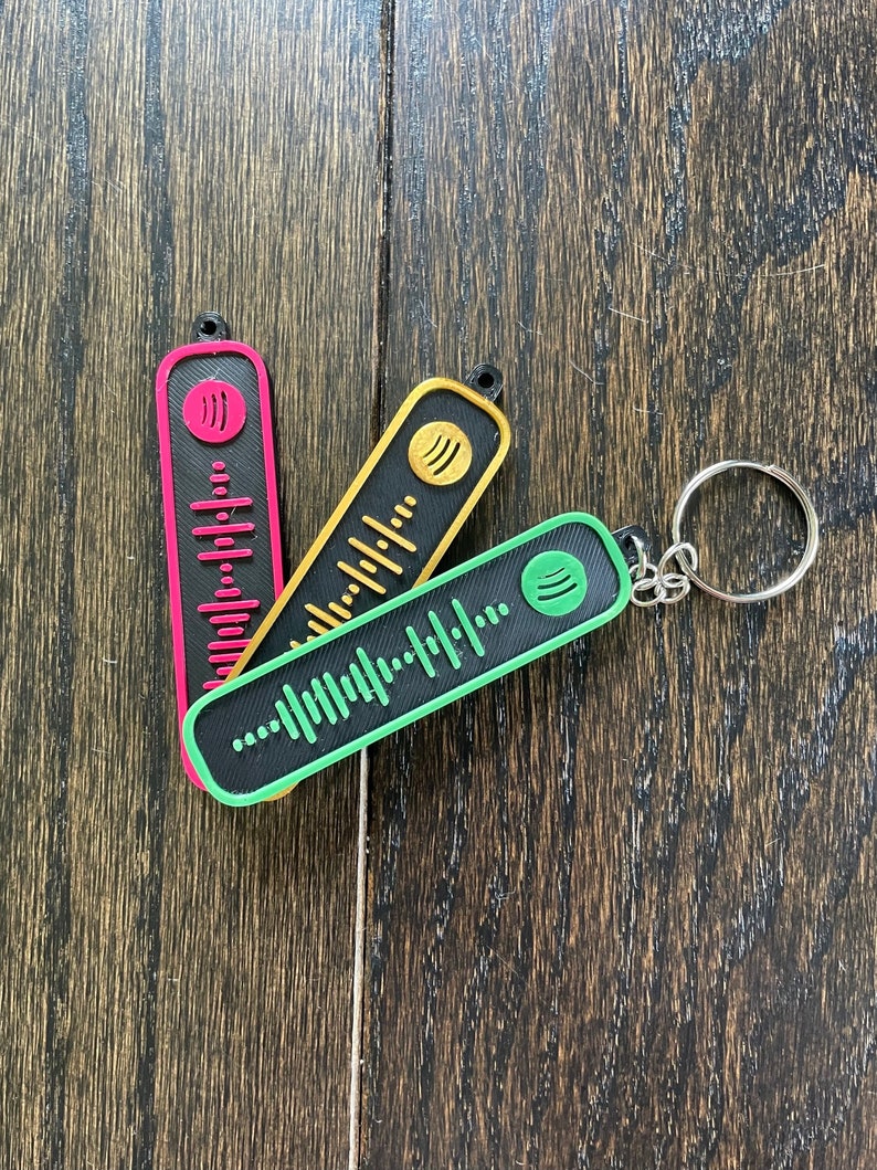 Scannable Spotify Code Keychain 3 Pack - Etsy