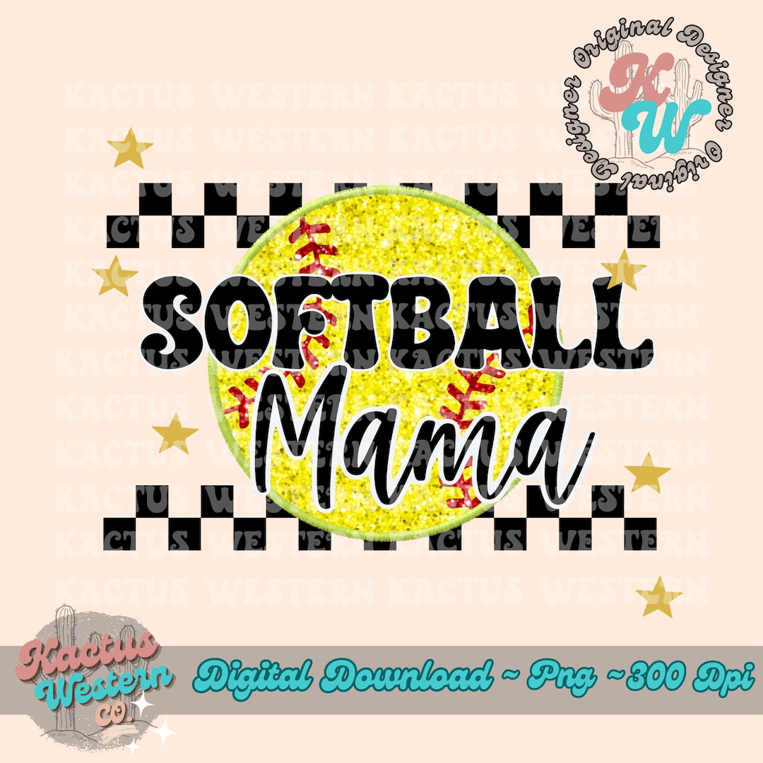 Softball Mama Faux Glitter PNG, Softball Designs, Trending, Viral ...