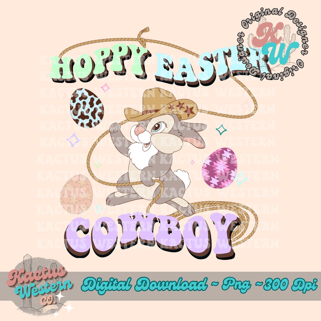 Hoppy Easter Cowboy PNG Design, Western Easter Png, Western Easter ...