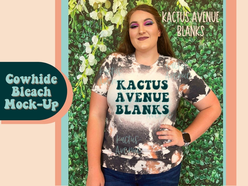 Cowhide Bleached T-shirt Mockup Western Mock Sublimation Mock Instant ...