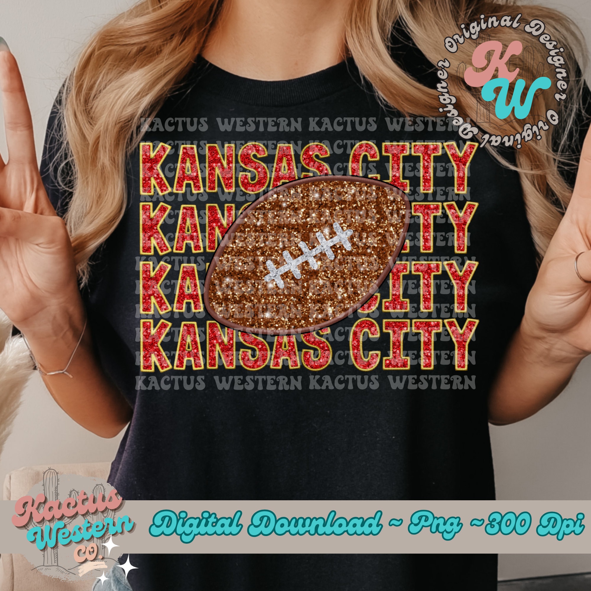 Kansas City Football Faux Glitter PNG, Football Designs, Trending ...