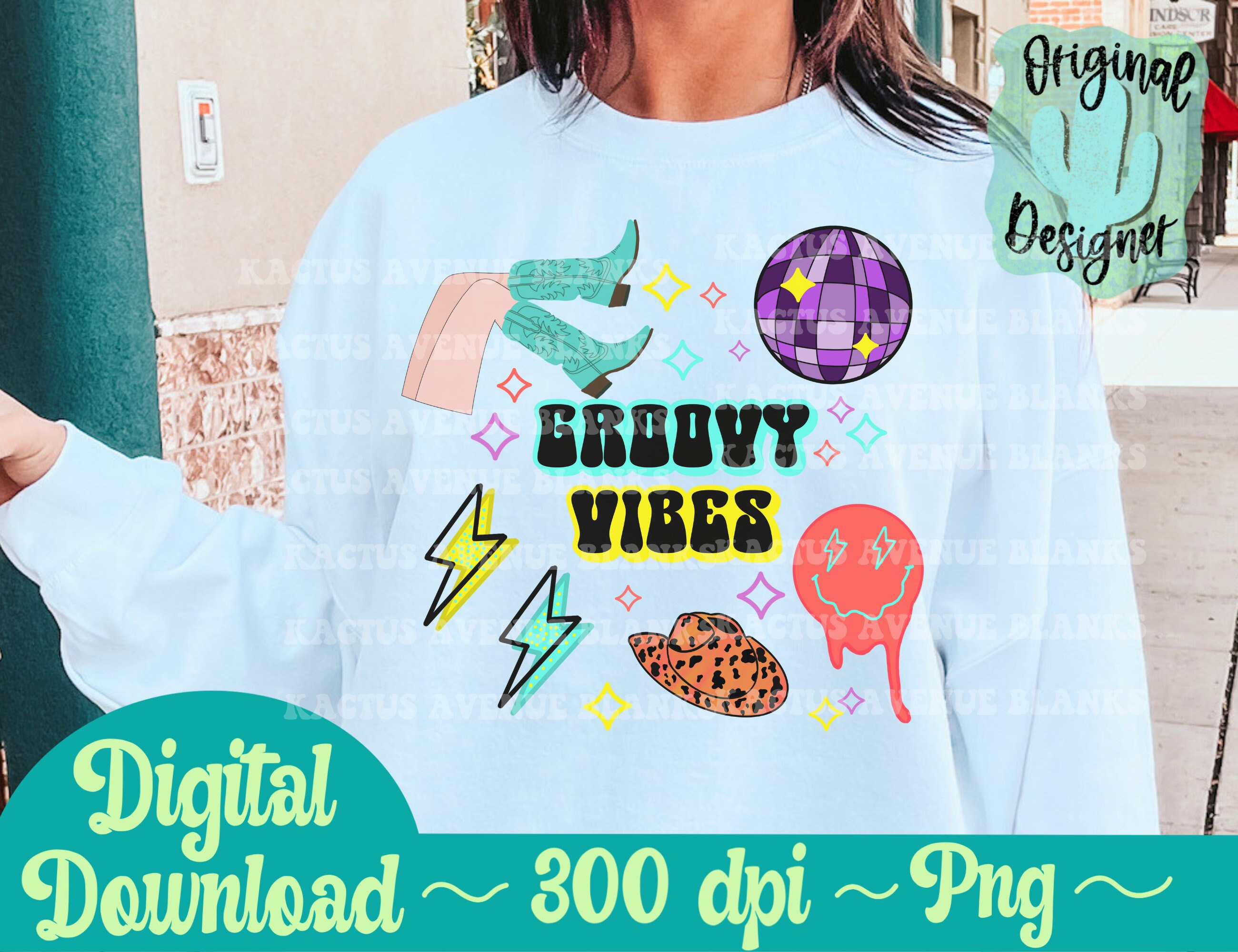 Groovy Vibes PNG, Digital Download, Instant Download, Western Vibes ...