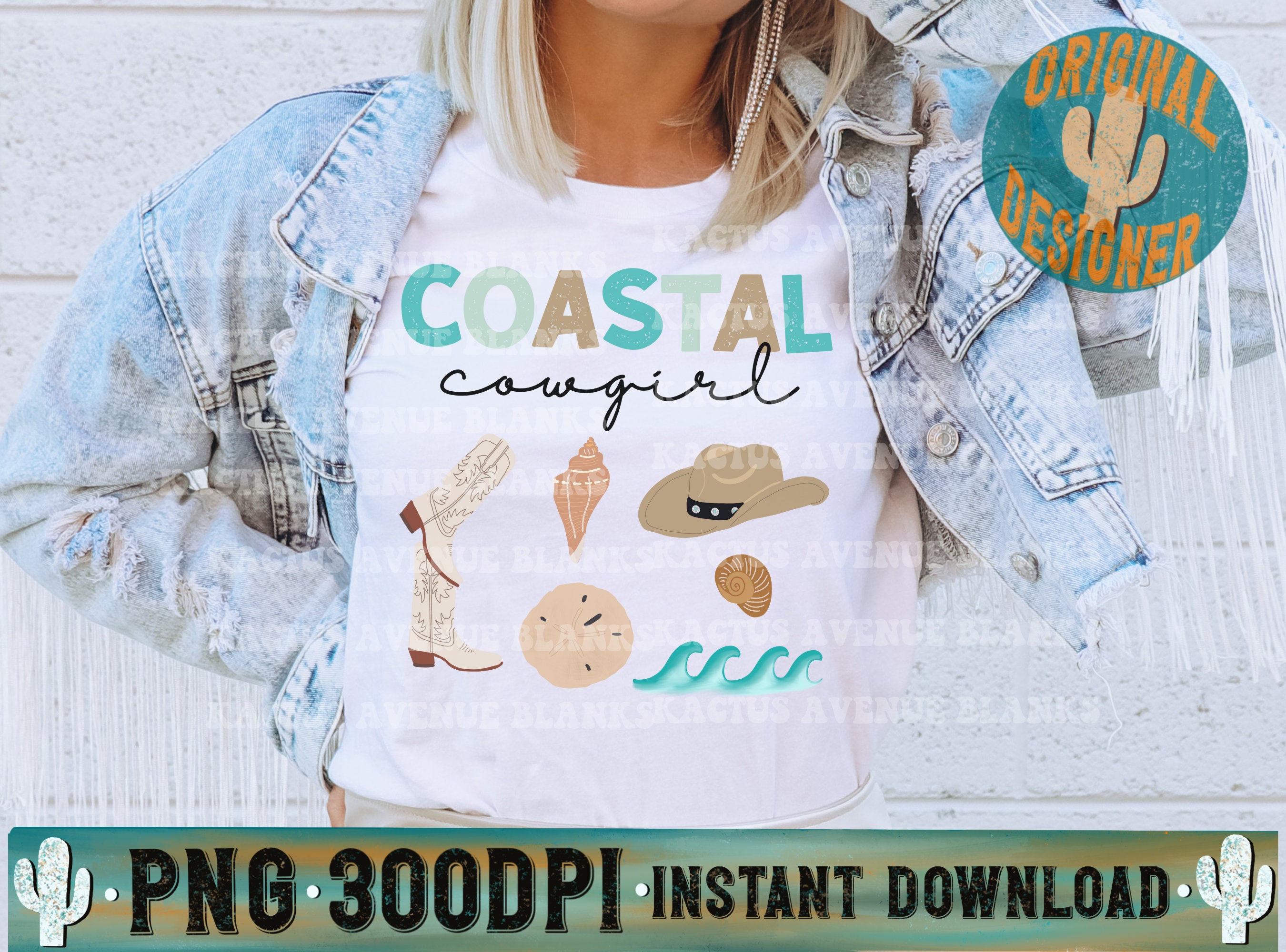 Coastal Cowgirl Collage PNG, Digital Download, Beach Bum, Vacation ...