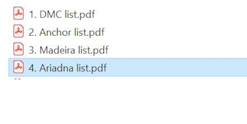 Embroidery Floss Conversion Chart – DMC, Ariadna, Anchor, Madeira ...