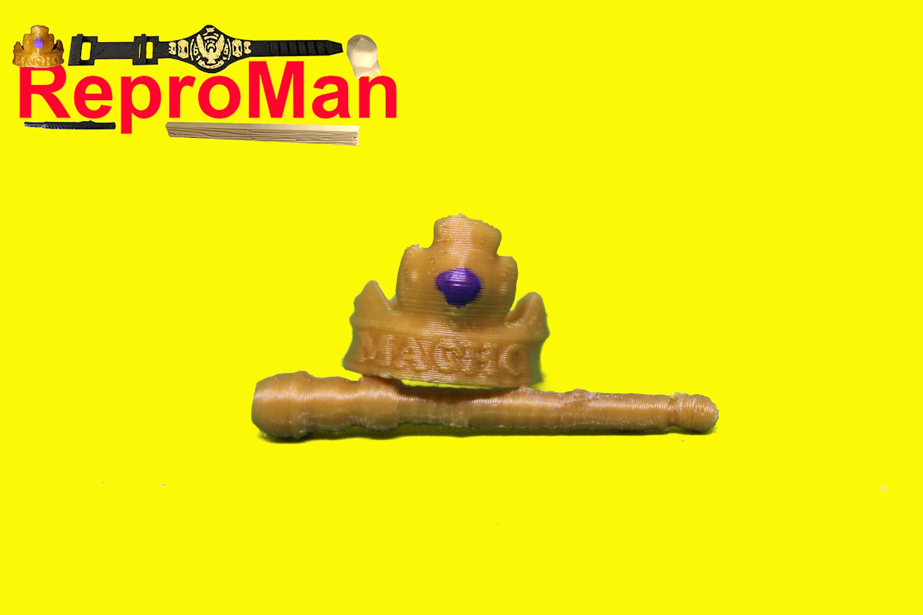 WWF Hasbro Macho King Krone & Zepter / Crown and Sceptor Custom - Etsy