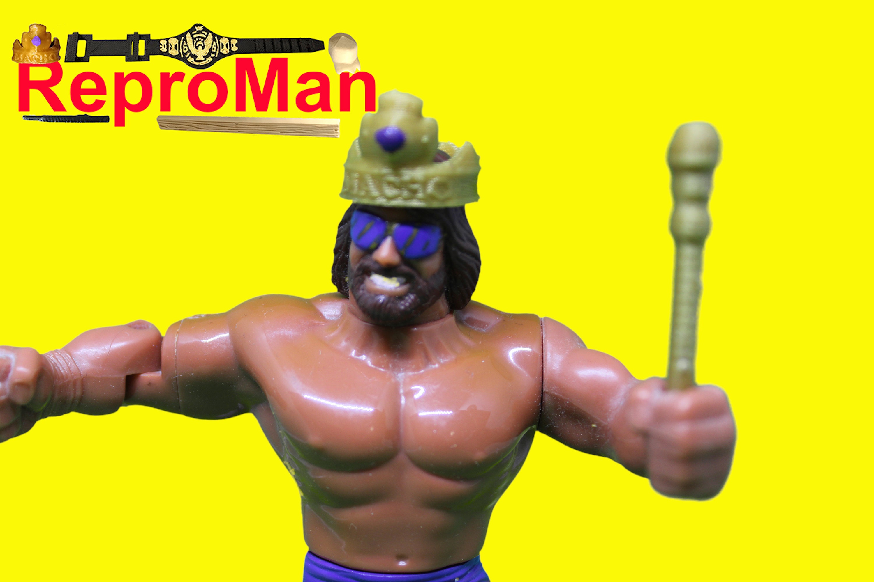 WWF Hasbro Macho King Krone & Zepter / Crown and Sceptor Custom - Etsy