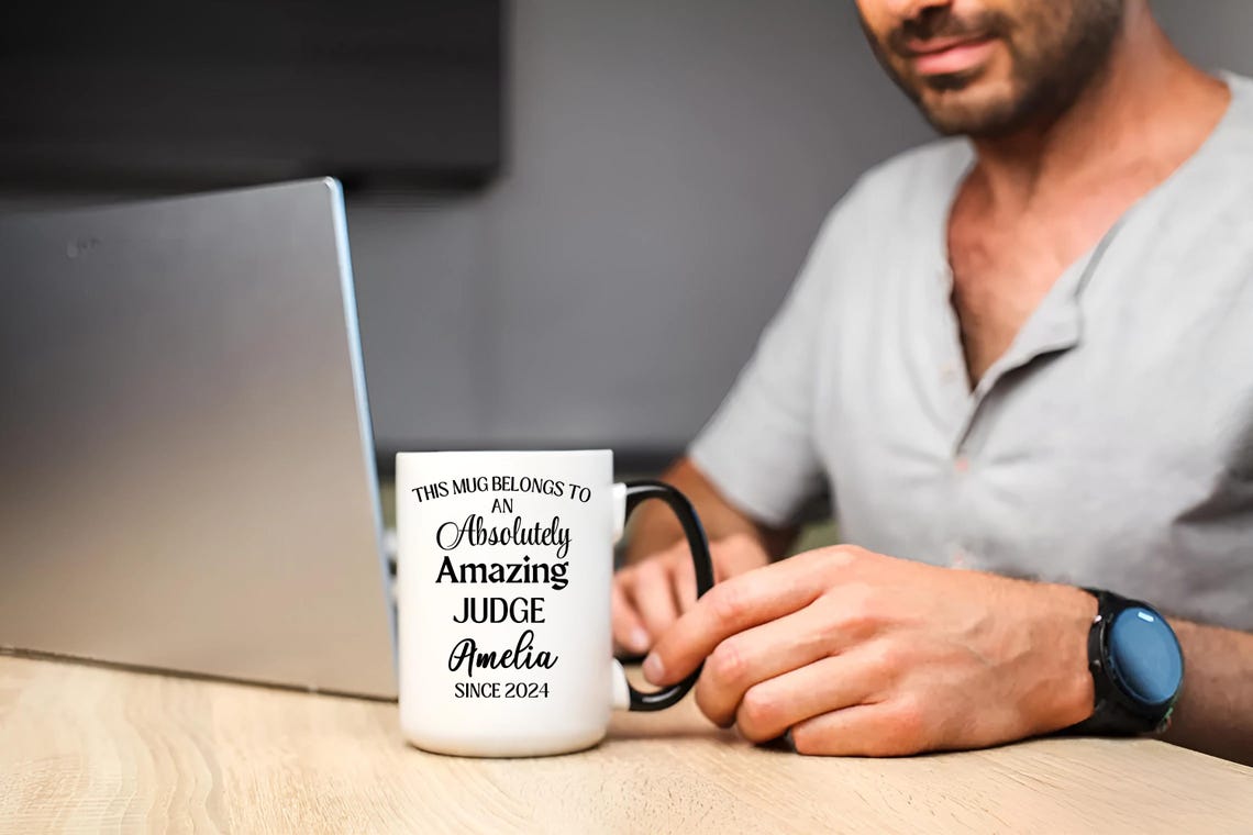 Custom Judge Mug, Funny Courtroom Gift, Personalized Gavel Lover Cup ...