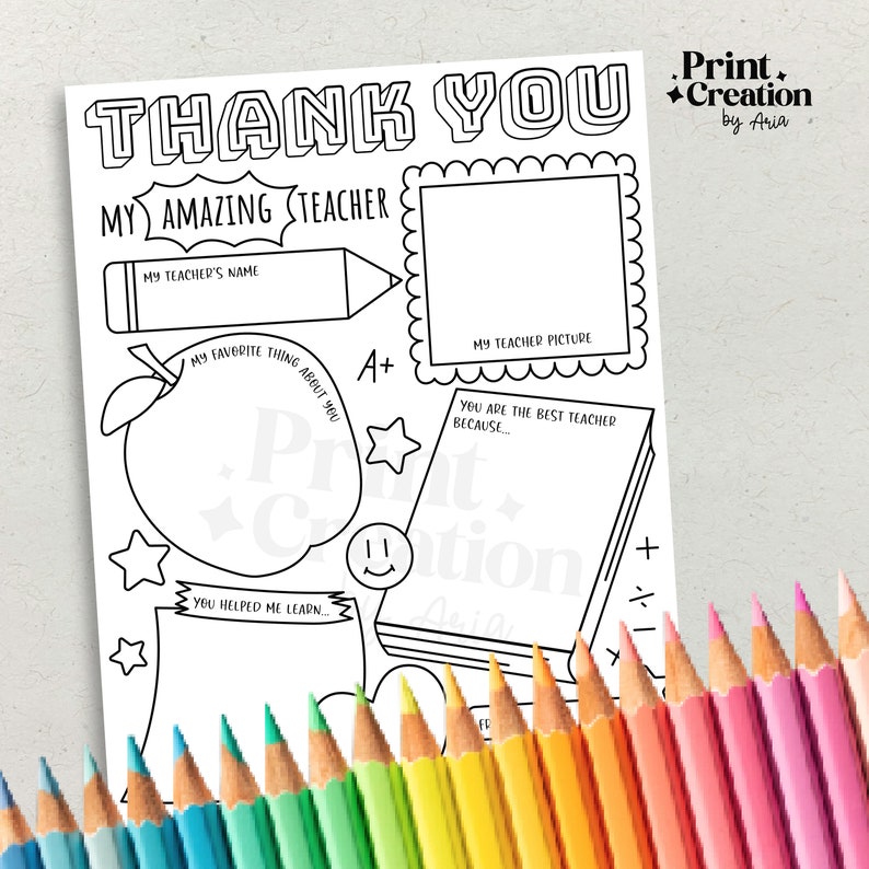 Teacher Appreciation Printable Thank You Teacher Gifts Coloring Pages ...