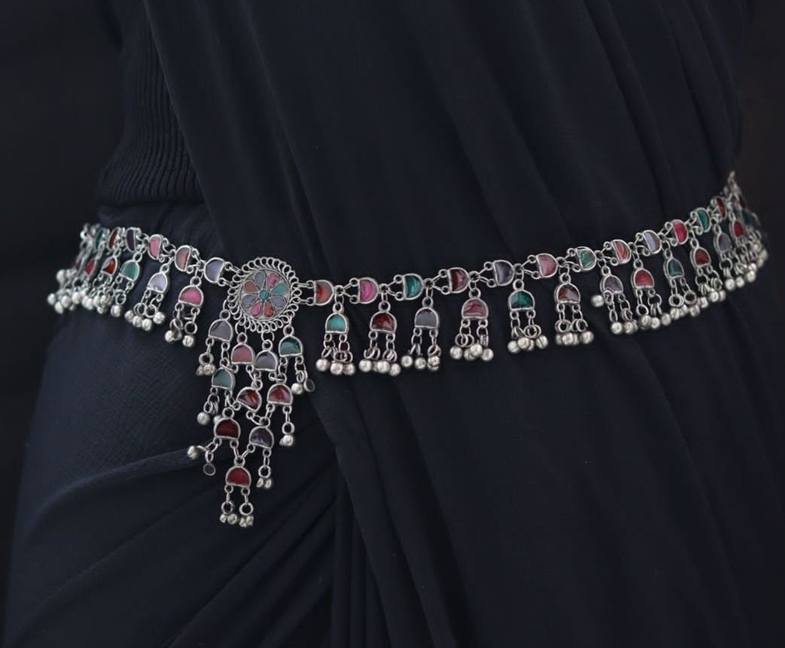 Silver Belly Chain | Indian Waist Chain | Kamarbandh | Vaddanam ...
