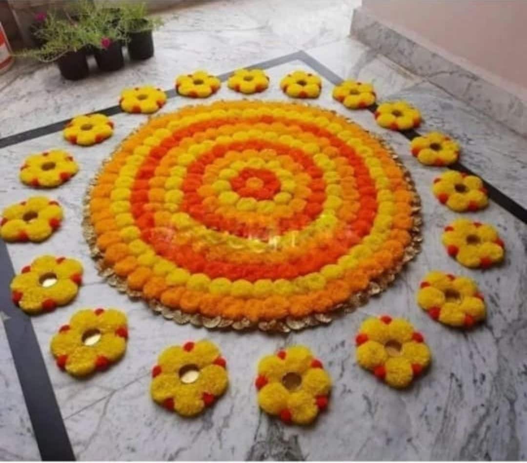 Floral Indian Rangoli Mat | Tealight Candle Holder Mat | Temple Décor ...