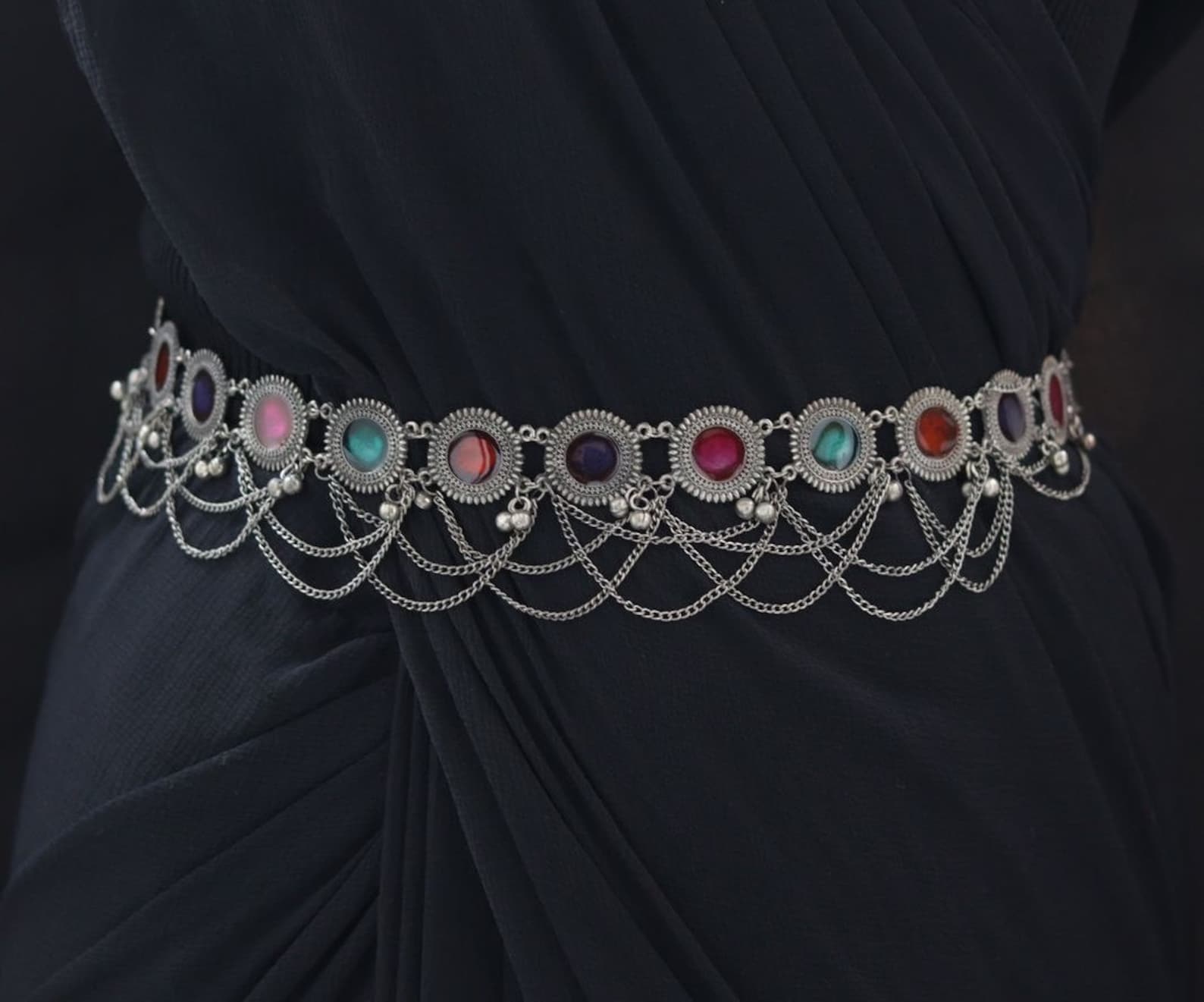 Silver Belly Chain | Indian Waist Chain | Kamarbandh | Vaddanam ...