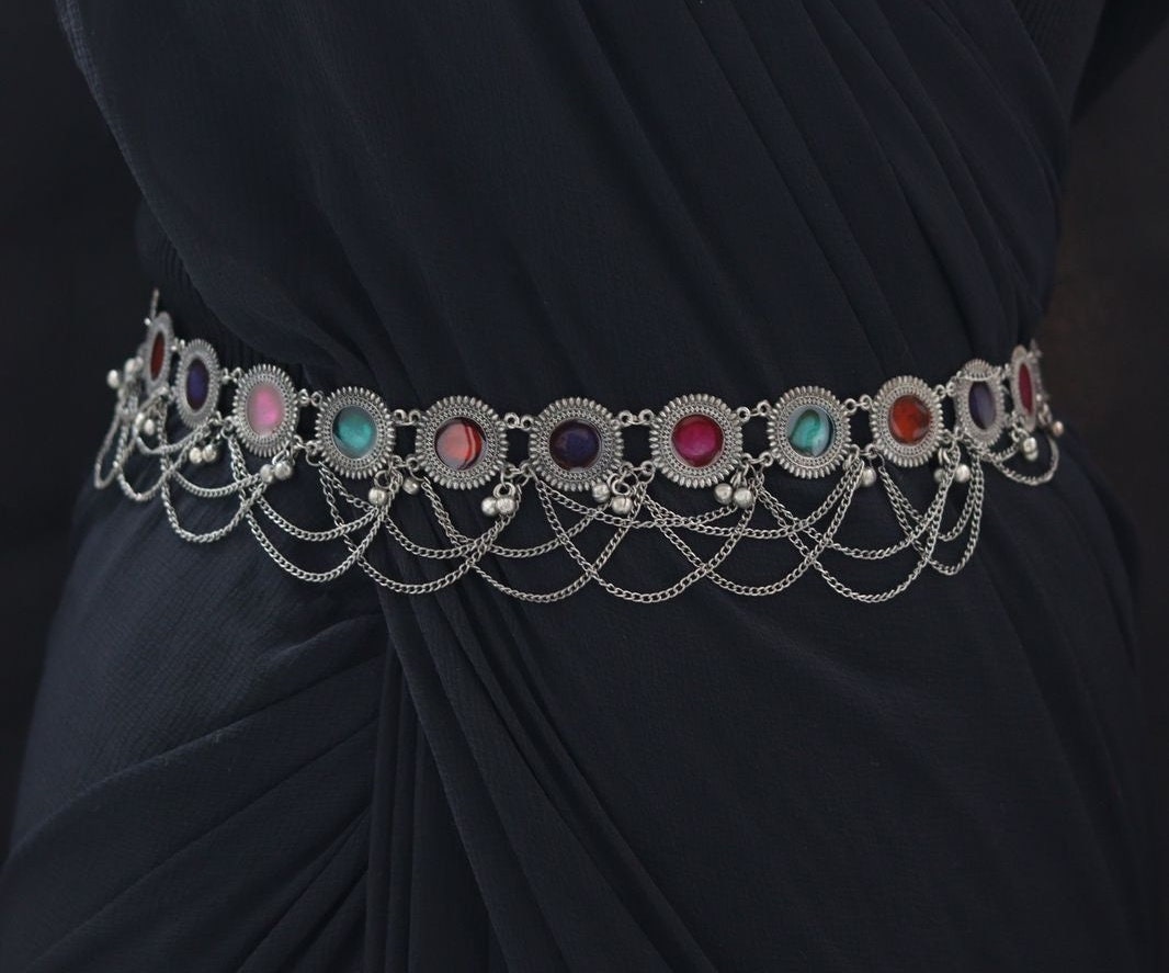 Silver Belly Chain | Indian Waist Chain | Kamarbandh | Vaddanam ...