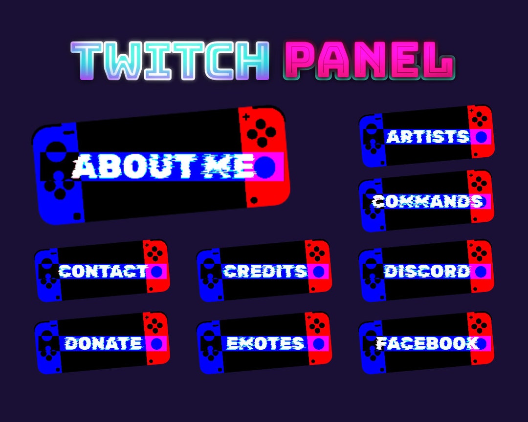 Cute Console Twitch Banner and Panels, Custom Twitch Panels, Cool ...