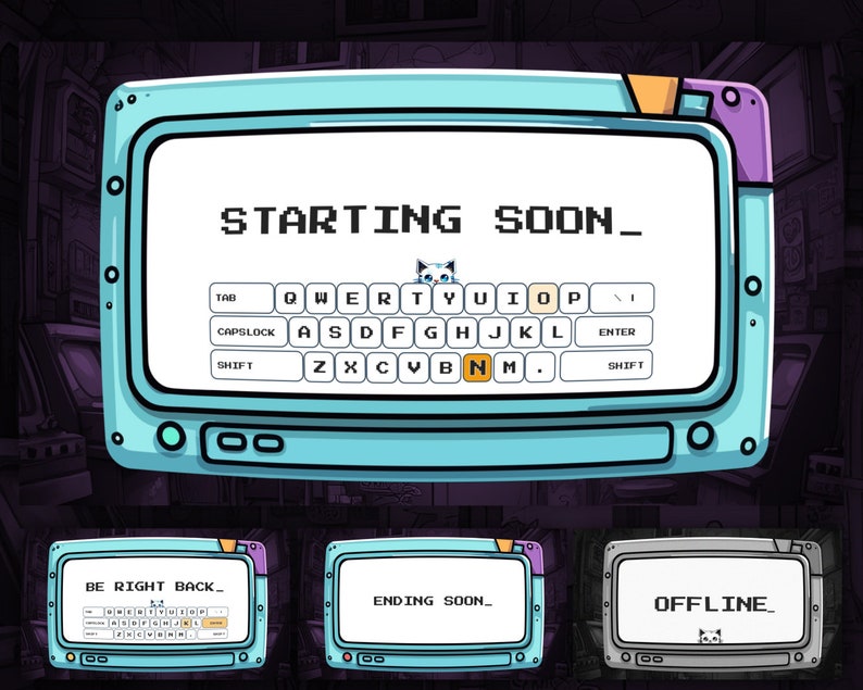 Cozy Twitch Overlay Stream Lofi Theme With Animated Cat Animal Screens ...