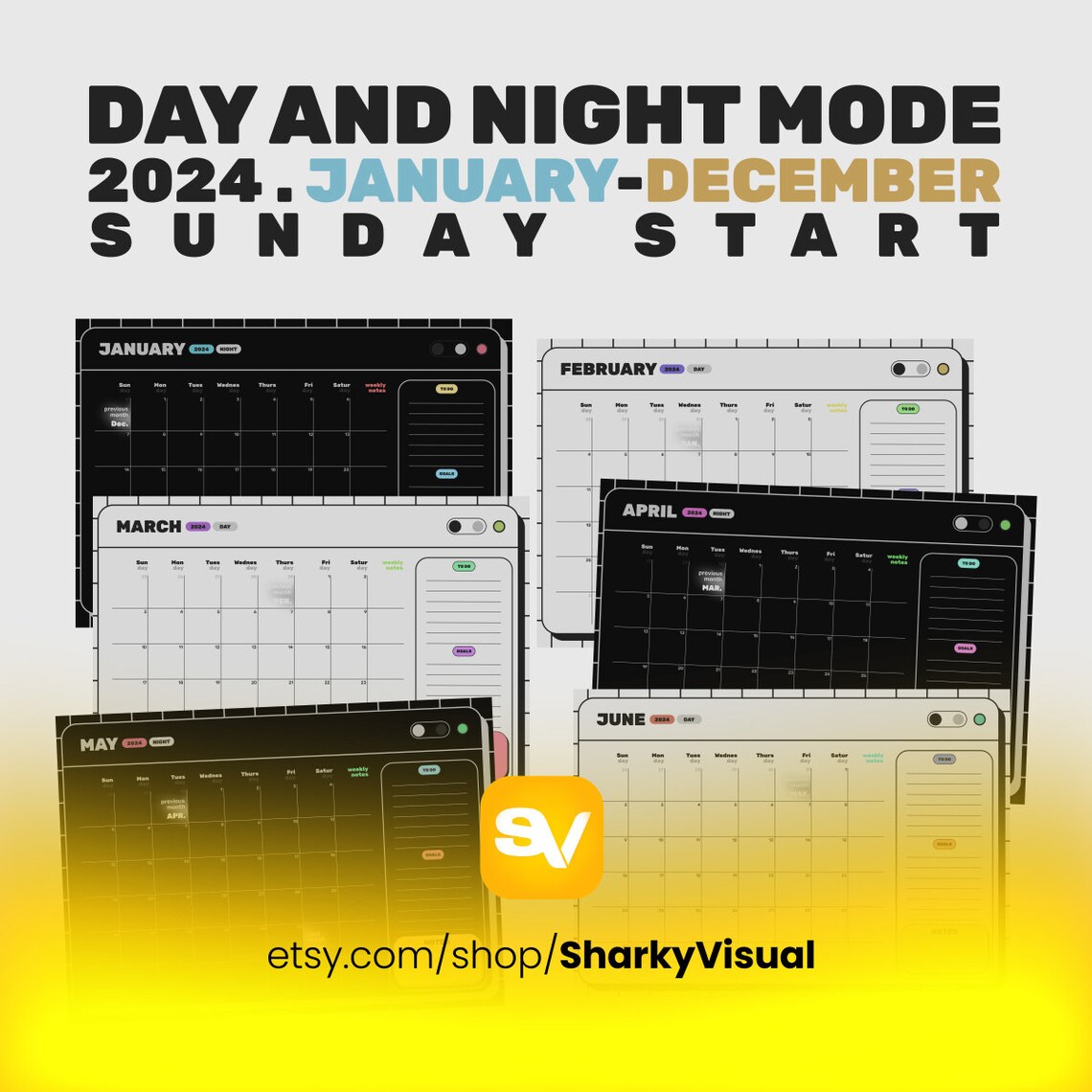 Monthly Digital Planner Template for iPad and PDF Annotation App ...
