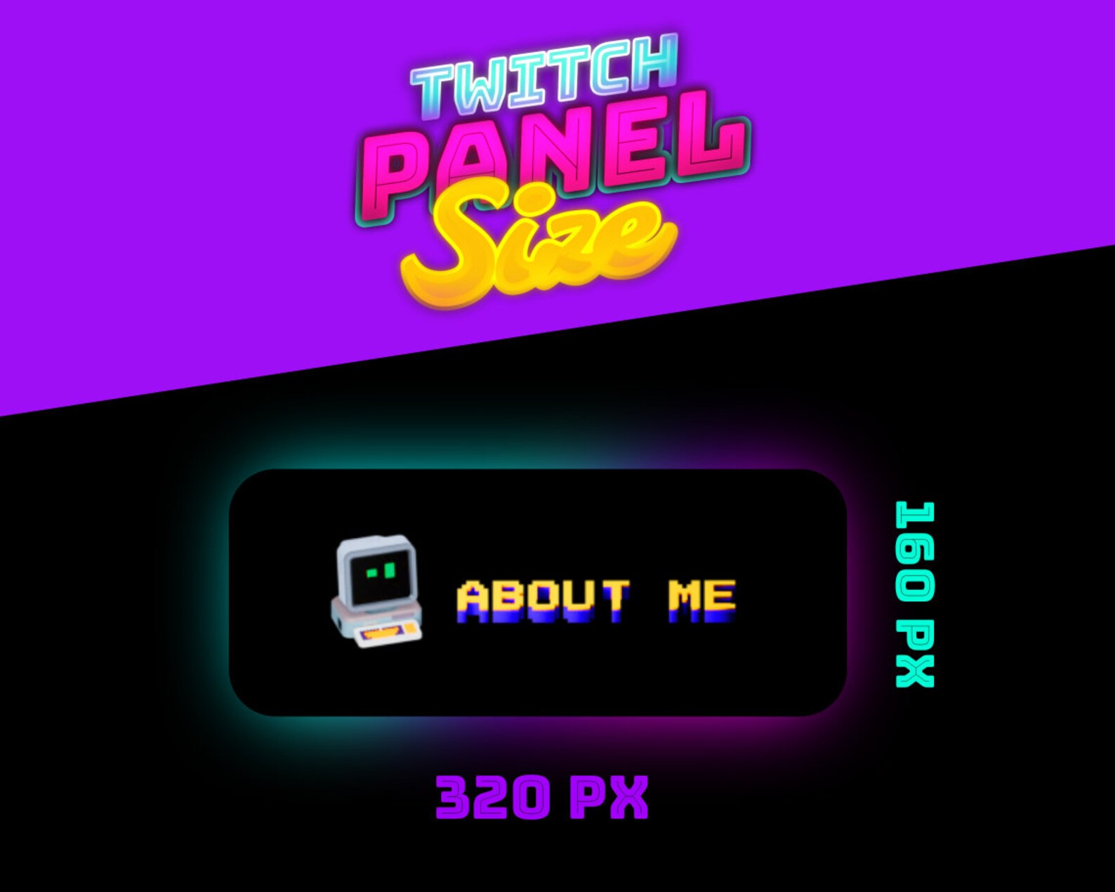 Cute Computer Twitch Banner and Panels, Custom Twitch Panels, Twitch ...