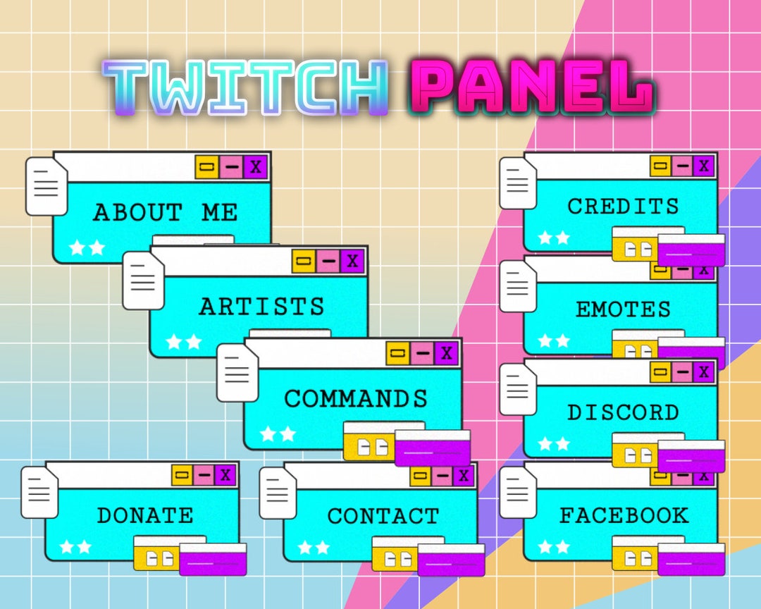 Retro Desktop Twitch Banner and Panels, Custom Twitch Panels - Etsy