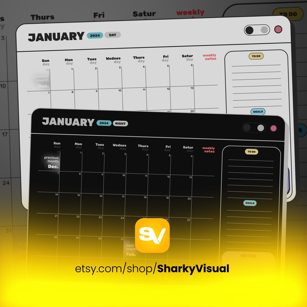 Monthly Digital Planner Template for iPad and PDF Annotation App ...