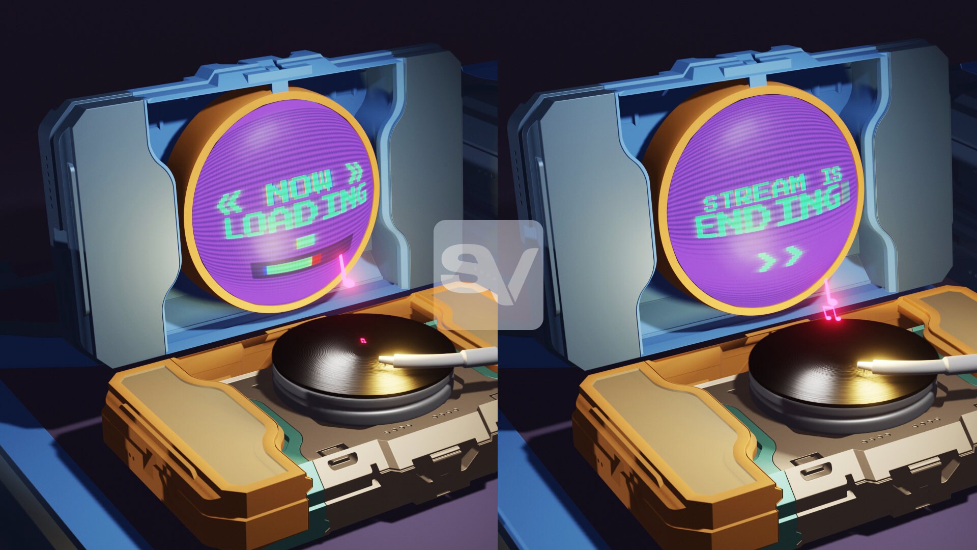 Animated Turntable Stream Screens: Twitch, Youtube, Facebook (MP4, PNG ...
