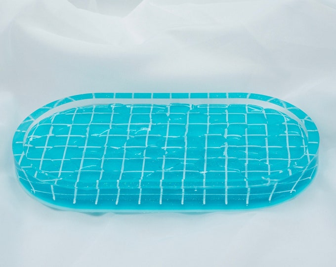 Swimming Pool Oval Tray, Handmade, Resin, Glitter - Etsy