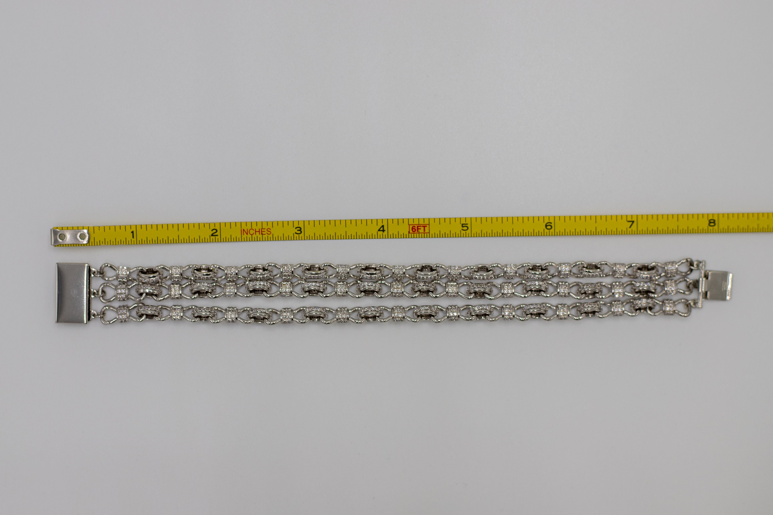 Triple Strand CZ Thick Figure 8 Rolo Bracelet Silver-plated - Etsy