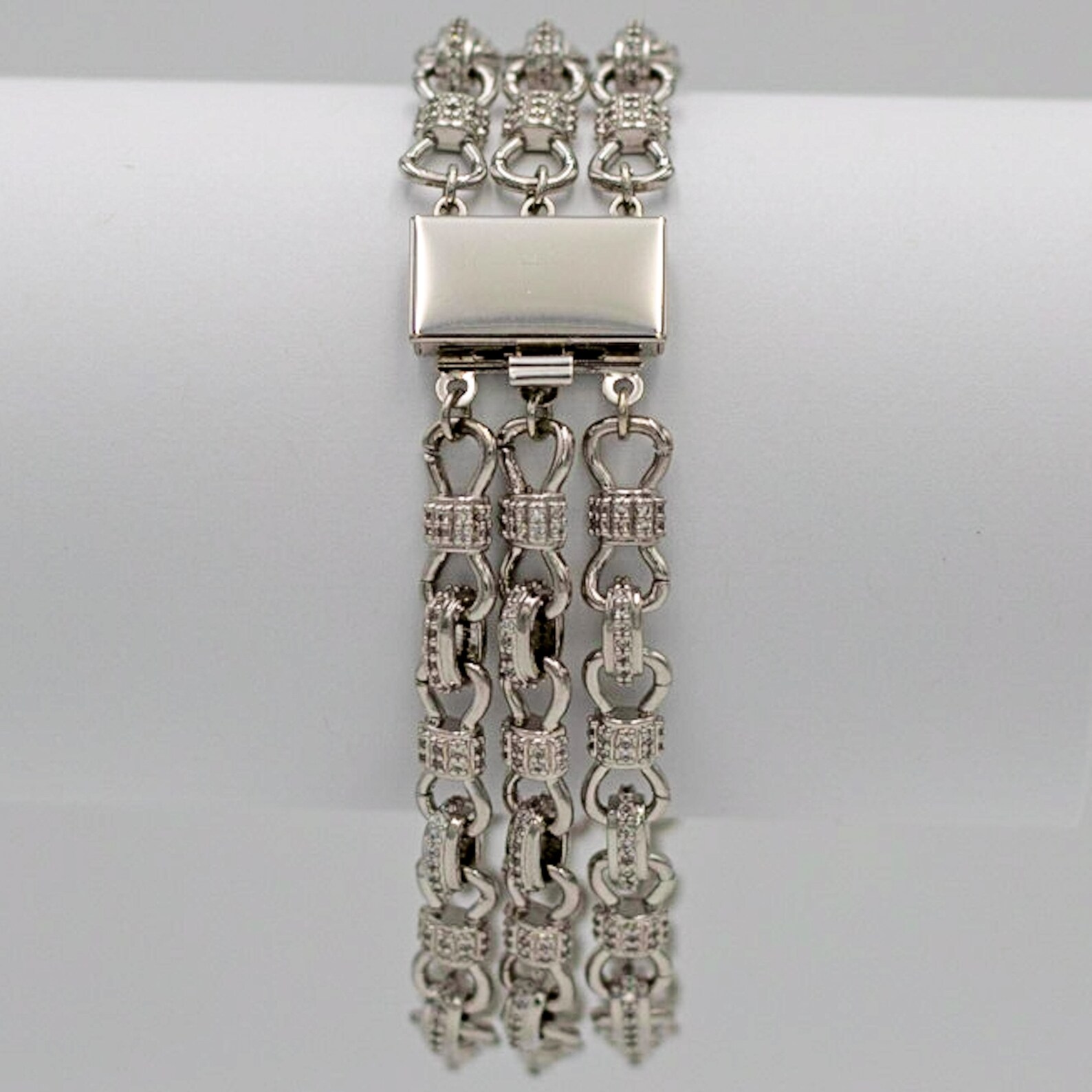Triple Strand CZ Thick Figure 8 Rolo Bracelet Silver-plated - Etsy