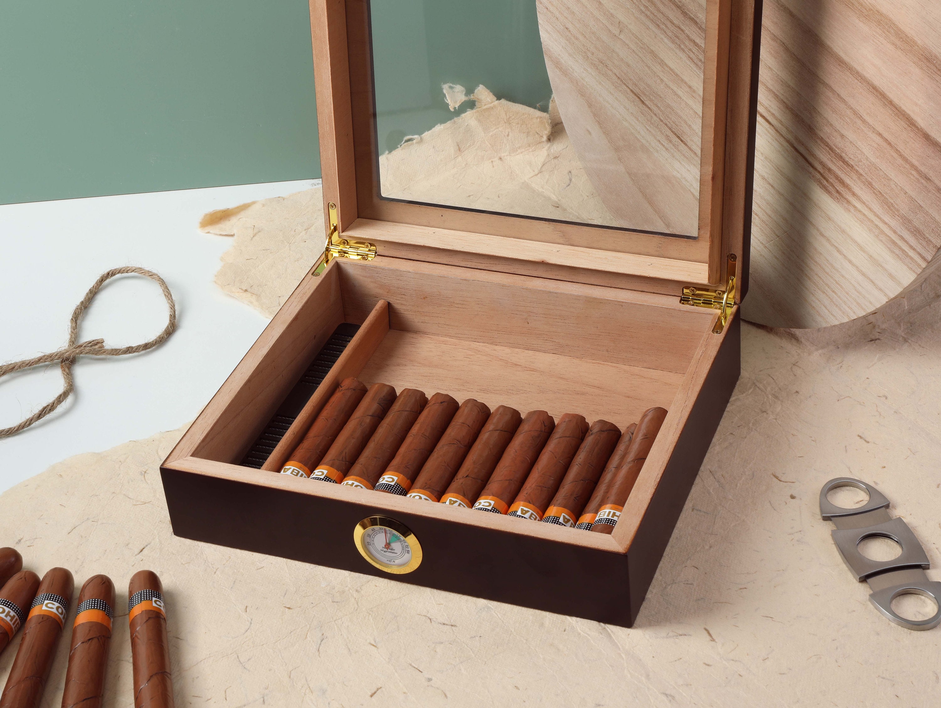 Personalized Cigar Box Engraved Glass Top Cigar Humidor Box - Etsy