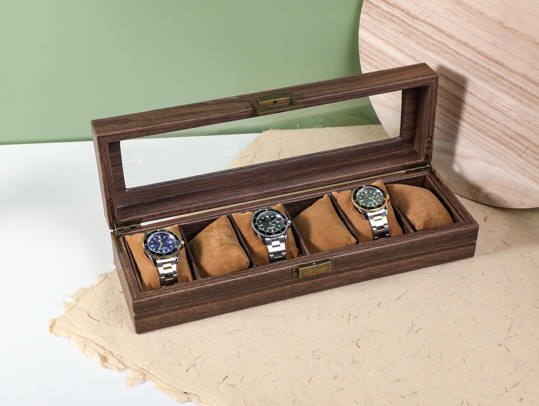 Custom Designs Watch Organizer, Watch Storage Case, Watch Box, Holds 6 ...