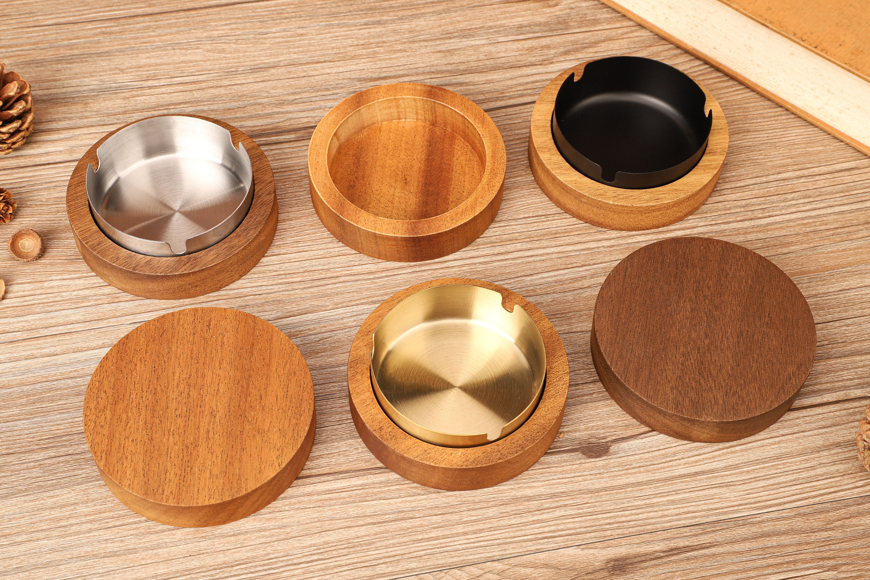 Custom Ashtray Wooden Ashtray With Lid Engraved Ashtray - Etsy