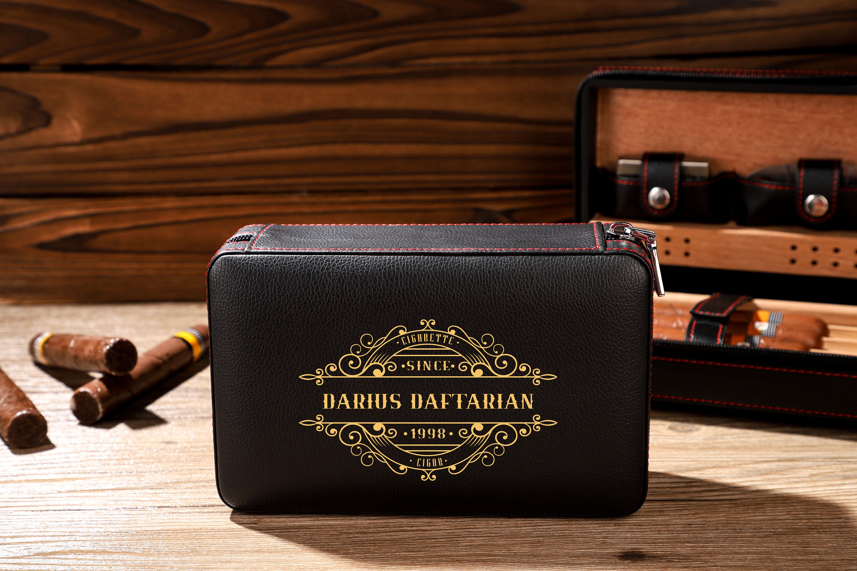 Custom Cigar Case Humidor Box Case Personalized Travel Cigar - Etsy