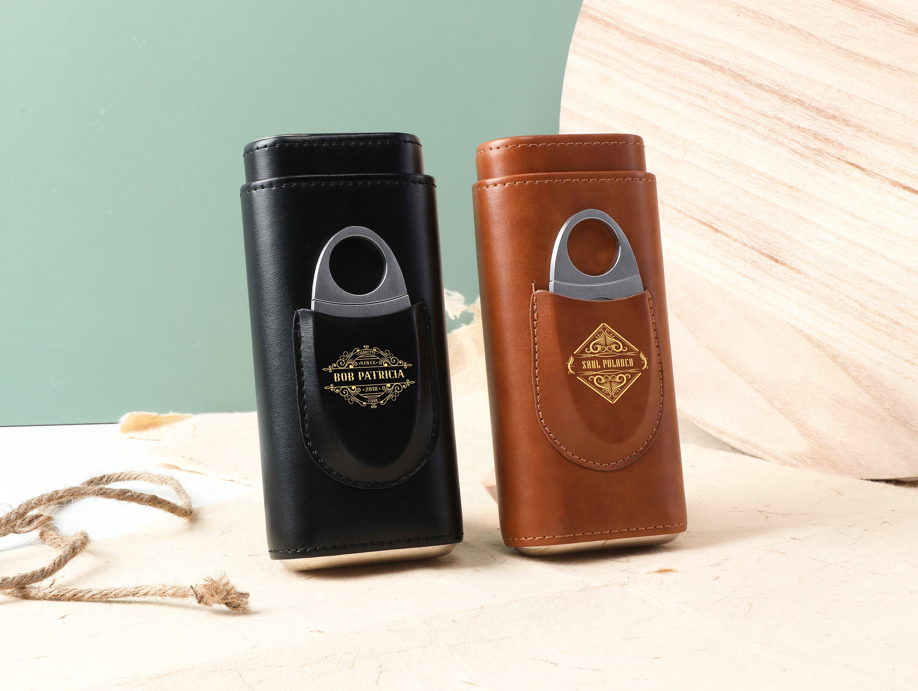 Personalized Cigar Case Leather Cigar Travel Case With - Etsy