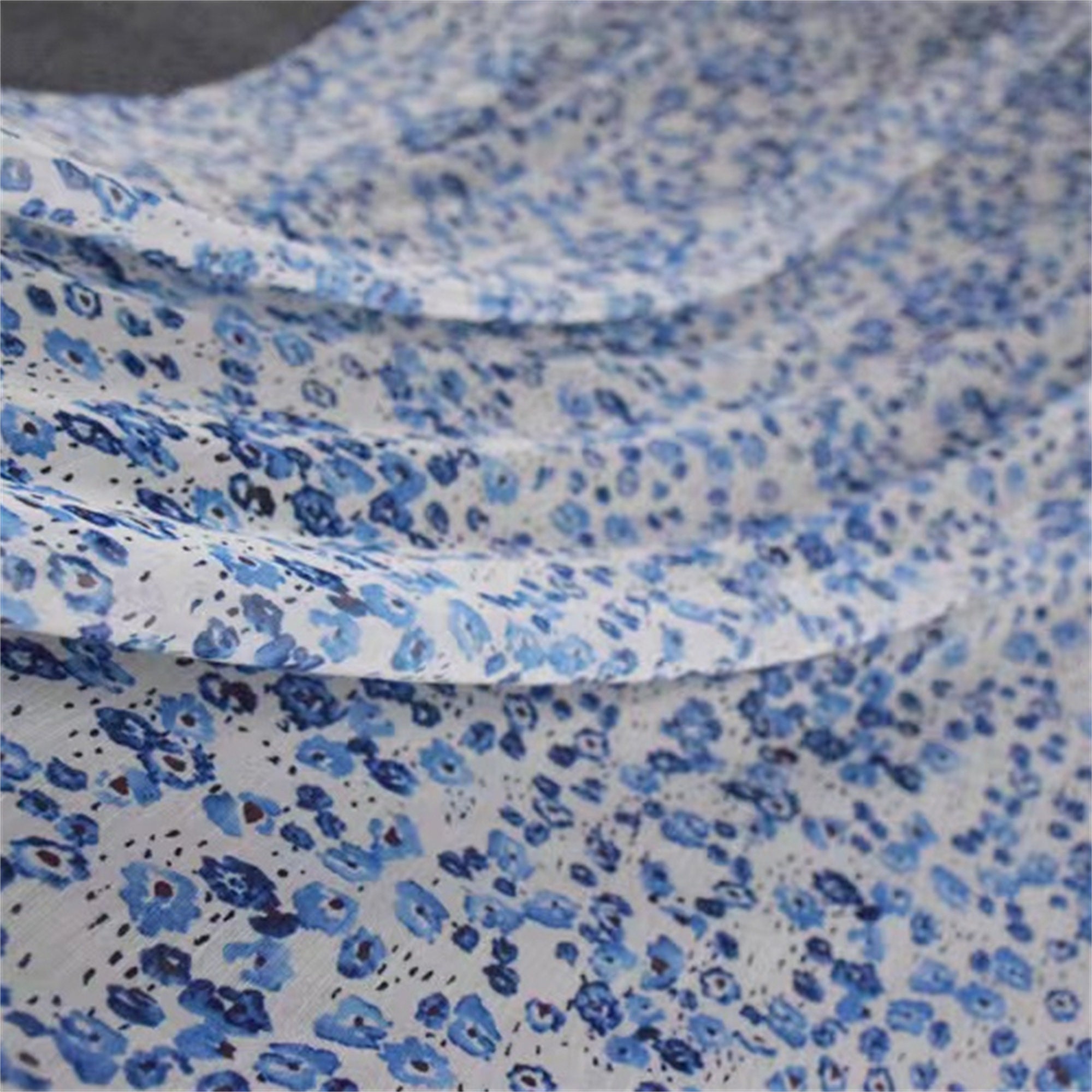 Blue Floral Chiffon Fabric Blue Chiffon Fabric by the Yard - Etsy