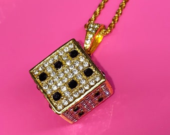 Dice Diamond Necklace - Etsy