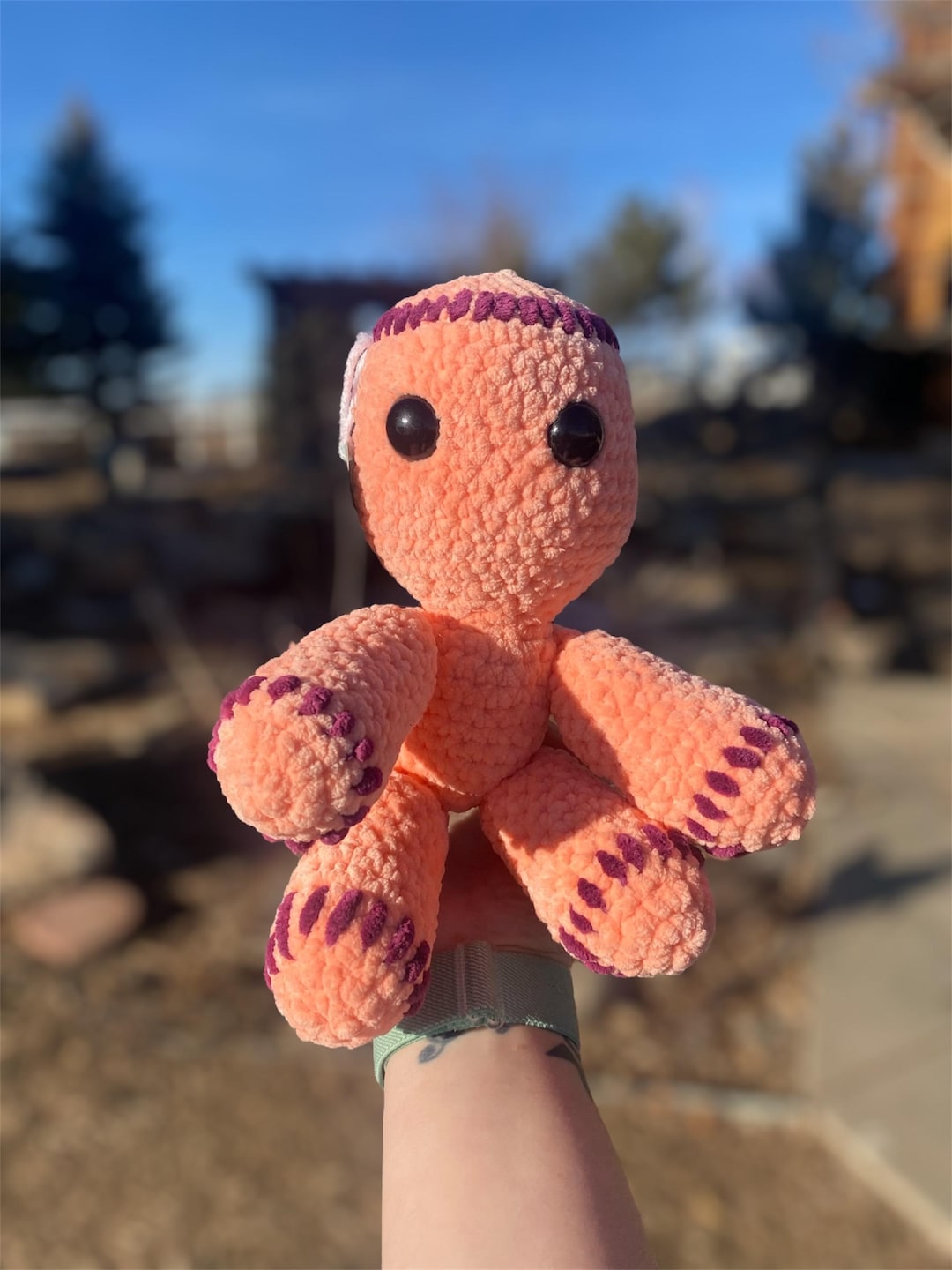 Crochet Golem Plushie, Handmade Monster Stuffie, Cryptid Lover Gift ...