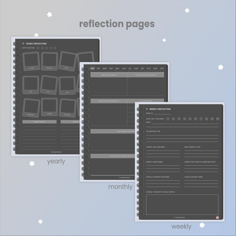 Digital Daily Journal Cute Digital Journal Minimalist Gratitude 365 Days Reflection Notepad ...