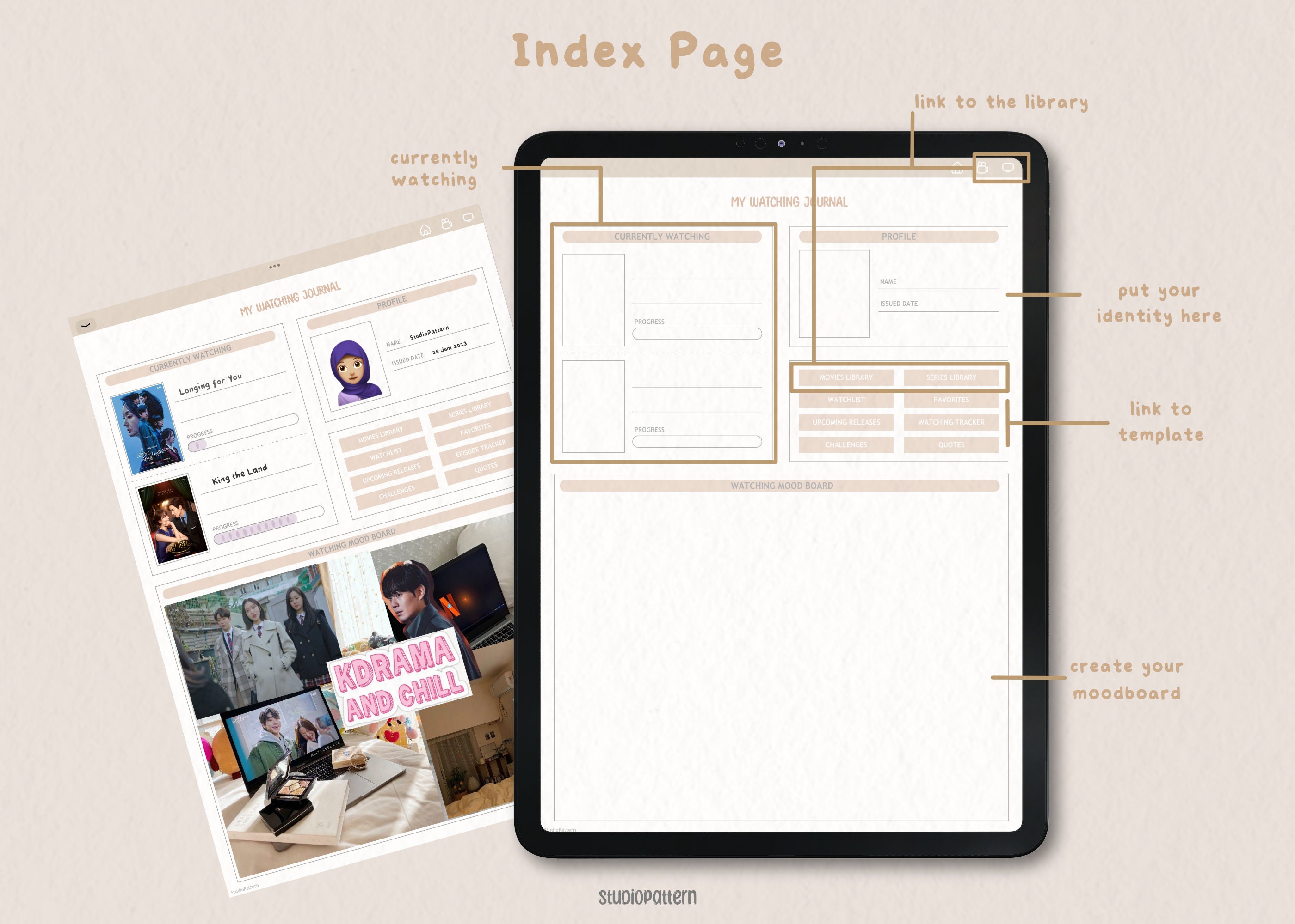Digital Movie and Series Journal Watching Hypelinked Journal Goodnotes ...