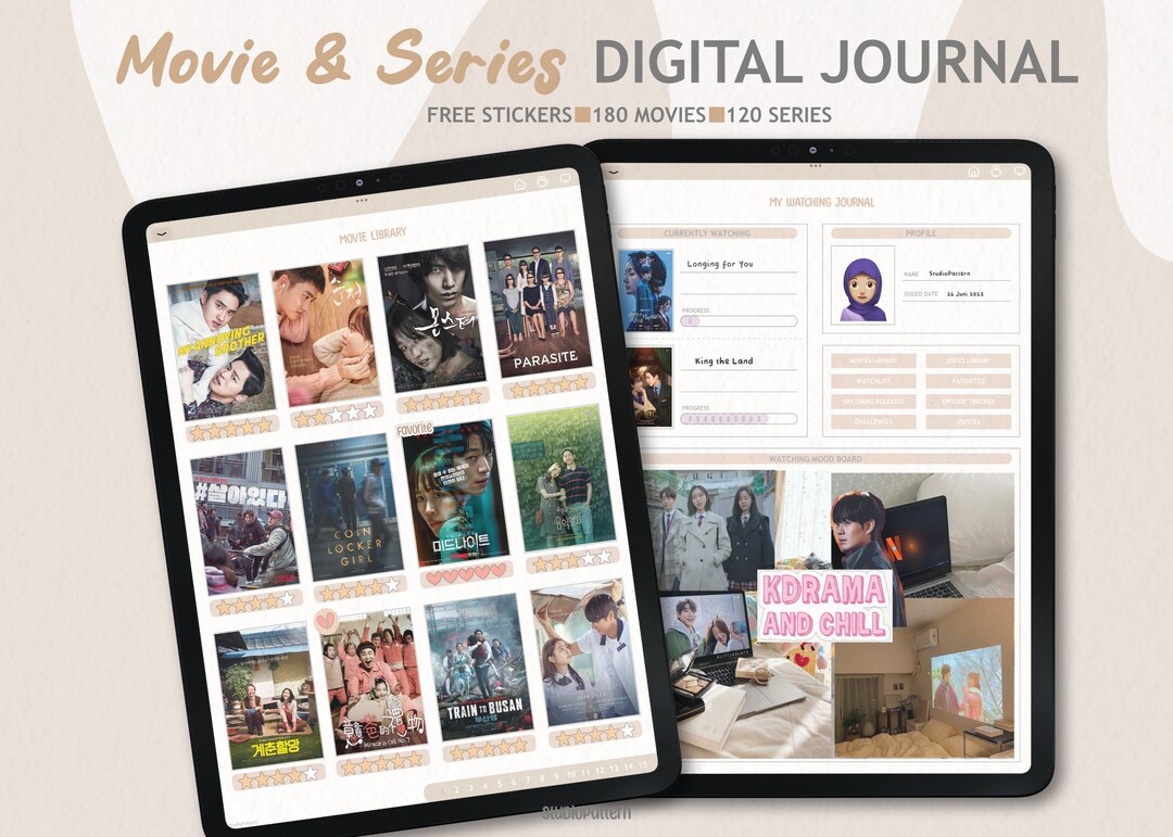 Digital Movie and Series Journal Watching Hypelinked Journal Goodnotes ...