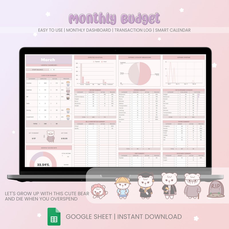 Bear Budgeting - Etsy