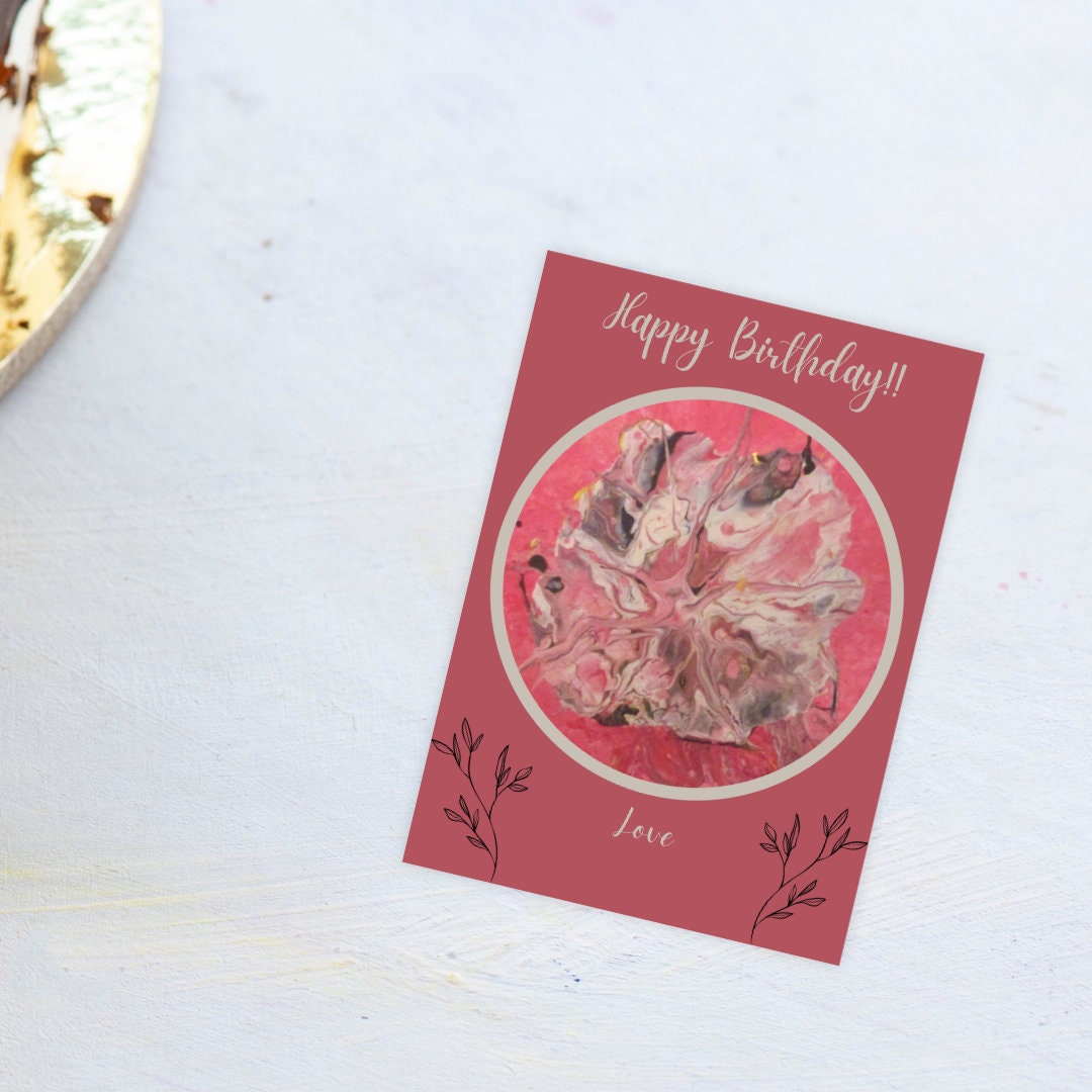 Print This Unique Spring Theme Birthday Card From Original Artwork for ...