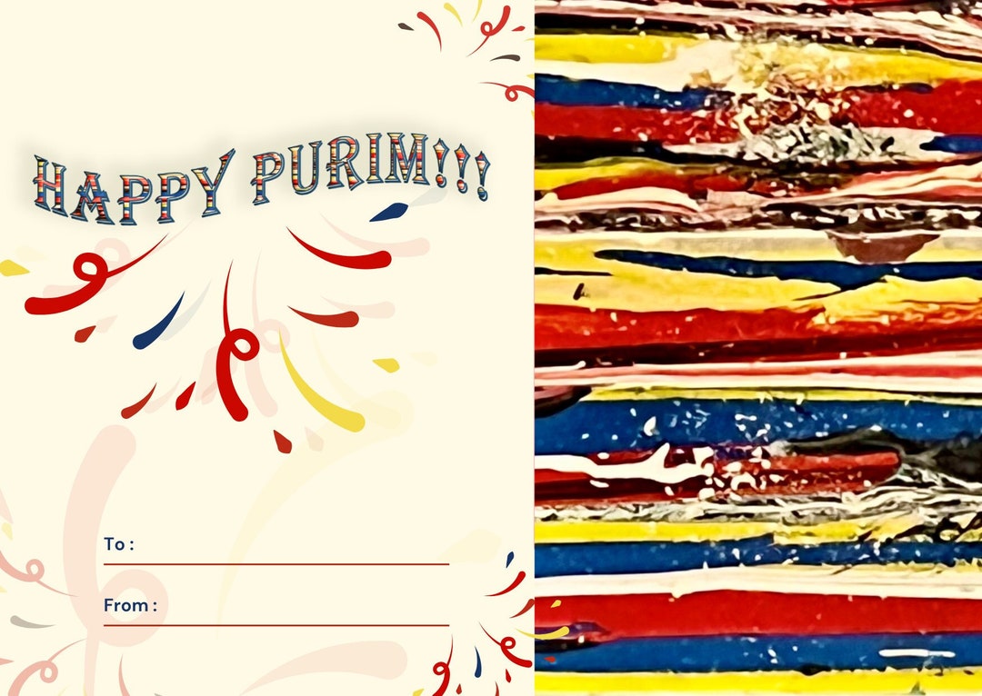 Happy Purim Card for Digital Download Unlimited Prints. Use for This ...