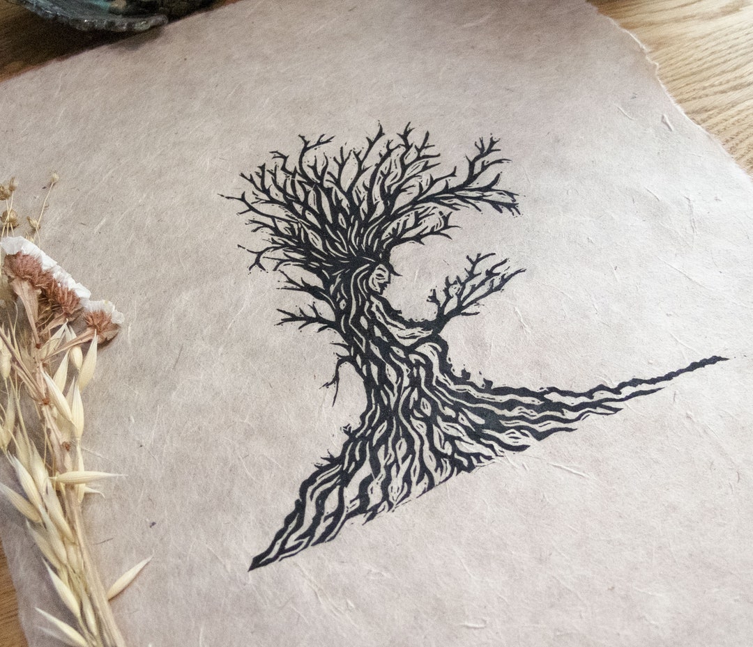 The Hag Tree Original Linocut Print, - Etsy