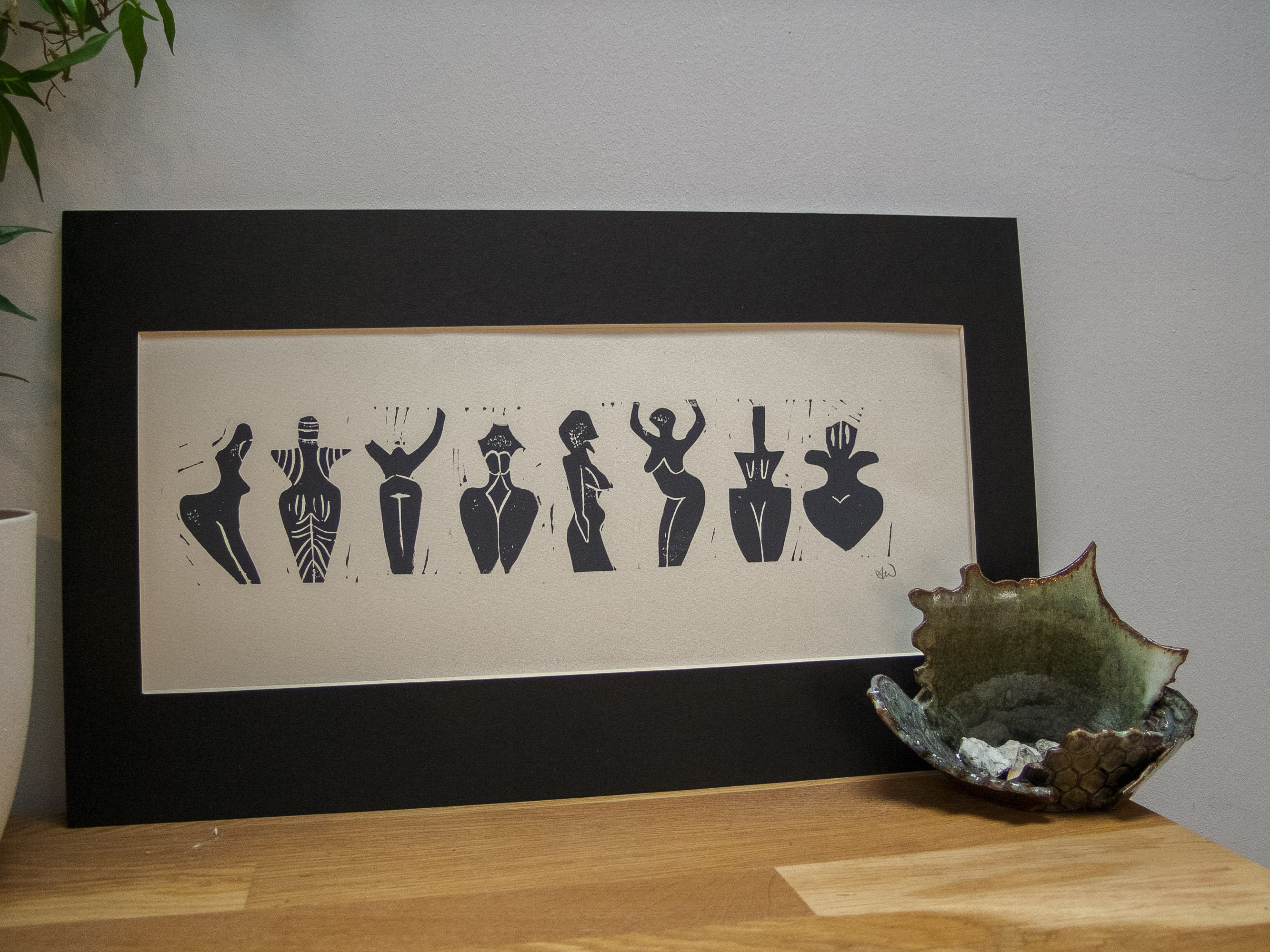 THE DANCING GODDESSES | Prehistoric Goddesses | Original Linocut Print ...