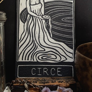 Circe, Greek Goddess | Handmade Goddess Oracle Cards, Linocut Art, Eco ...