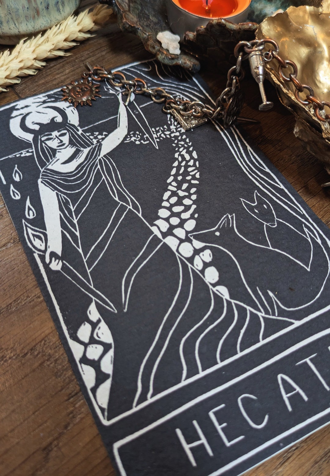 Hecate Tarot Card | Best Oracle Cards | Handmade Linocut Art, Eco ...