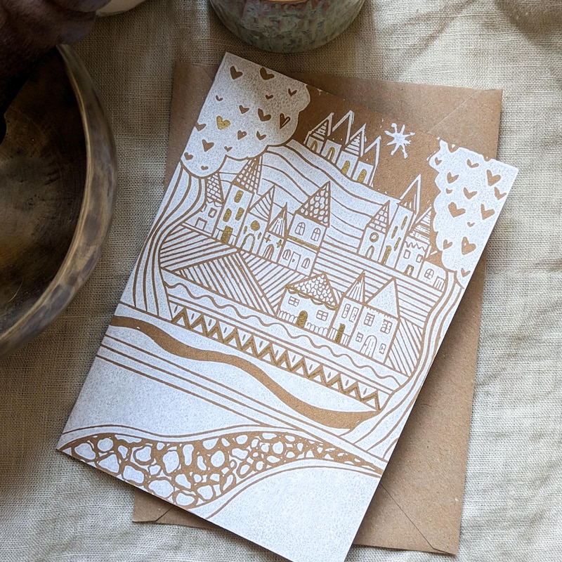 Linocut Cards - Etsy