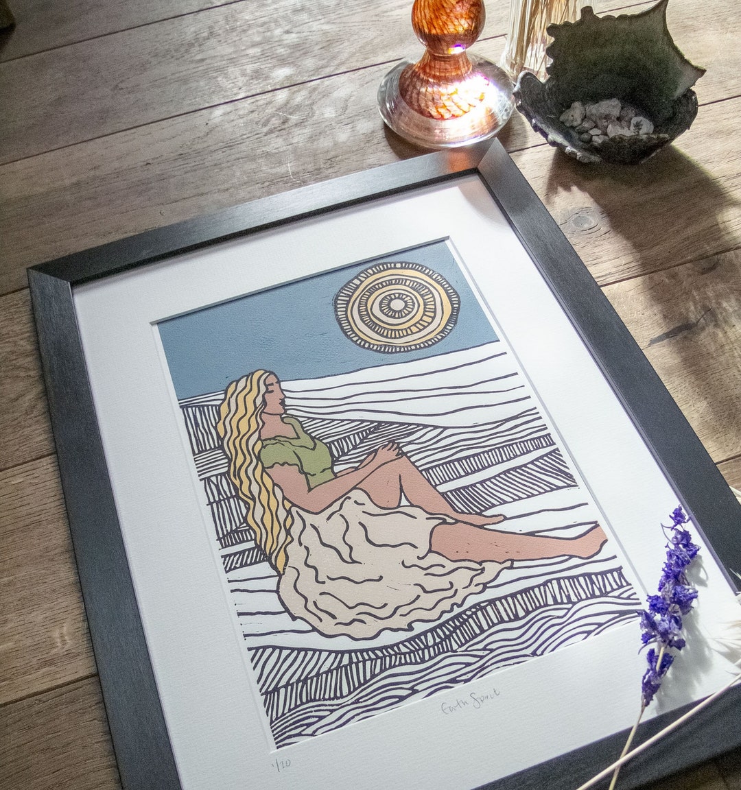 Demeter Goddess Art | Original Linocut Print | Hand Printed Demeter ...