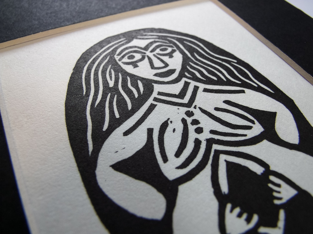 Sheela Na Gig Altar Goddess Linocut Print - Etsy