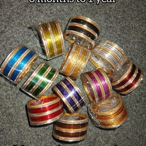 Pack of 39 Kids Metal Bangles Set: Pakistani Indian Churiyan - Diwali ...